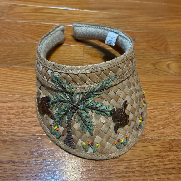 Other | Woven Straw Visor With Palm Tree Design | Poshmark
